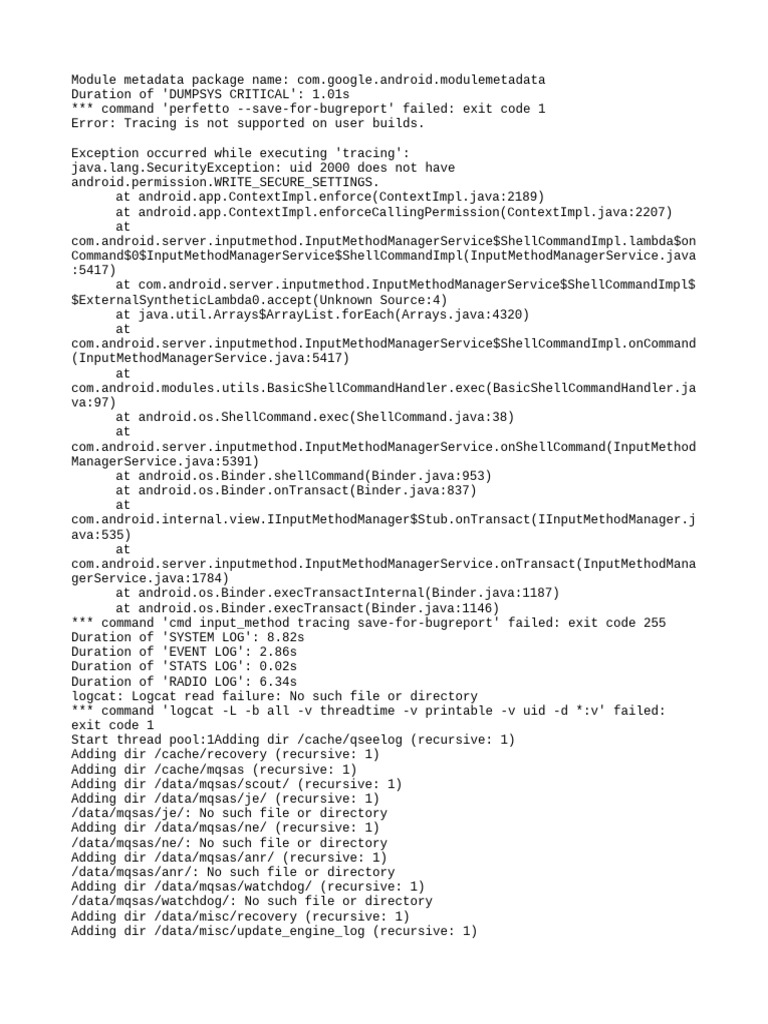 Dumpstate Log | PDF | Java (Programming Language) | Computing Platforms