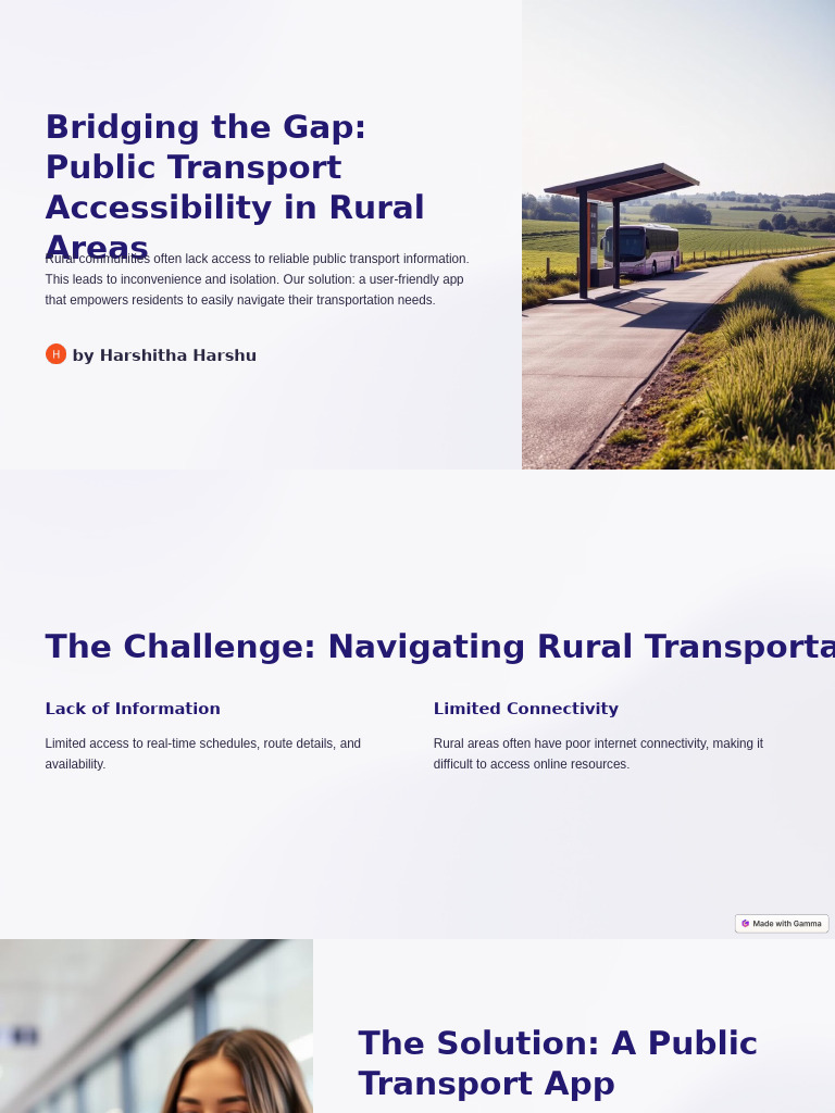 Bridging The Gap Public Transport Accessibility in Rural Areas | PDF