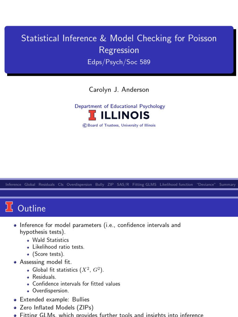 note2-Statistical Inference & Model Checking for Poisson regression | PDF | Errors And Residuals ...