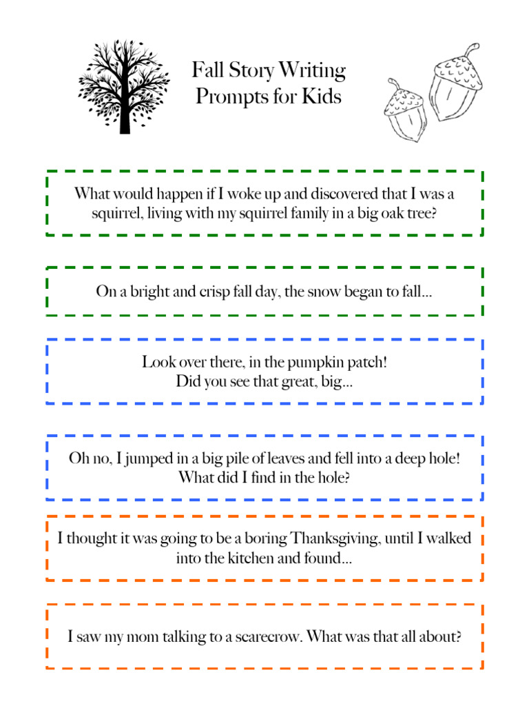 Fall Story Writing Prompts For Kids | PDF
