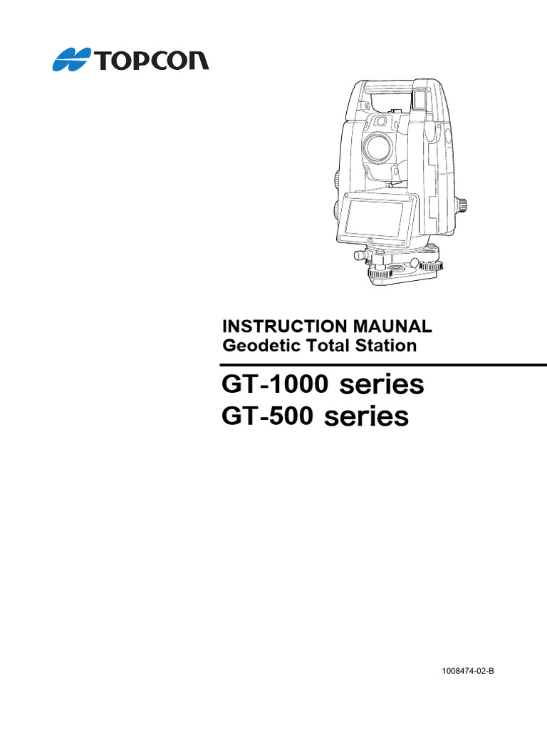 Topcon Gt - Instruction Manual English (1) | PDF | Battery Charger