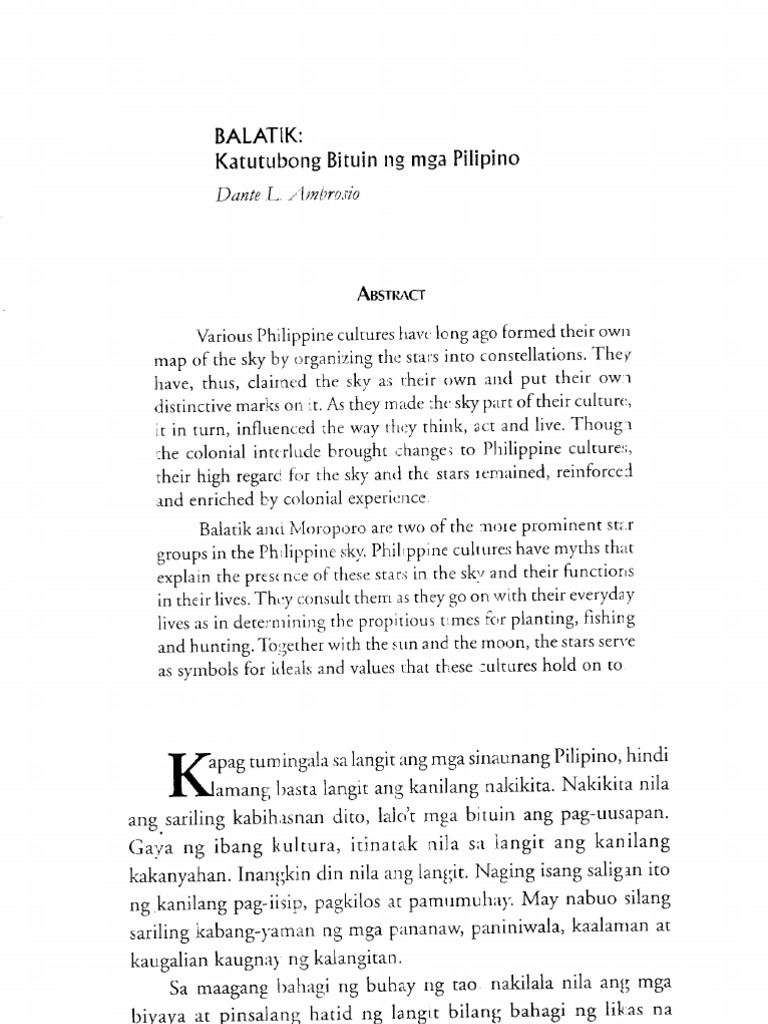 Balatik Katutubong Bituin NG Mga Pilipino | PDF