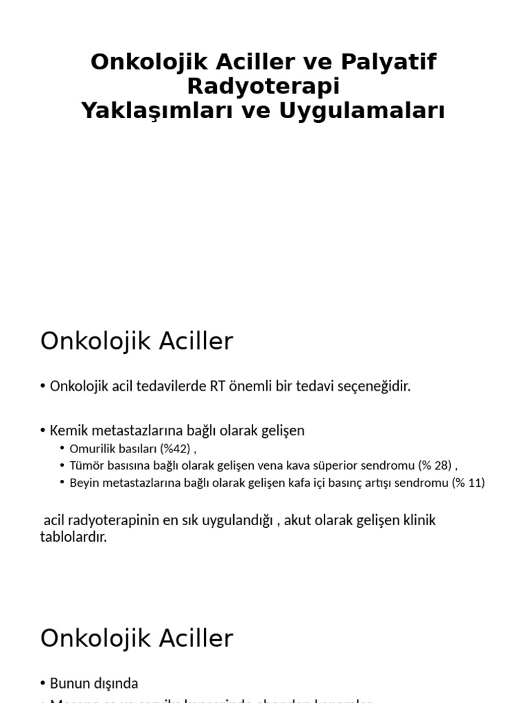 Ders13.Onkolojik Aciller Ve Palyatif Radyoterapi | PDF