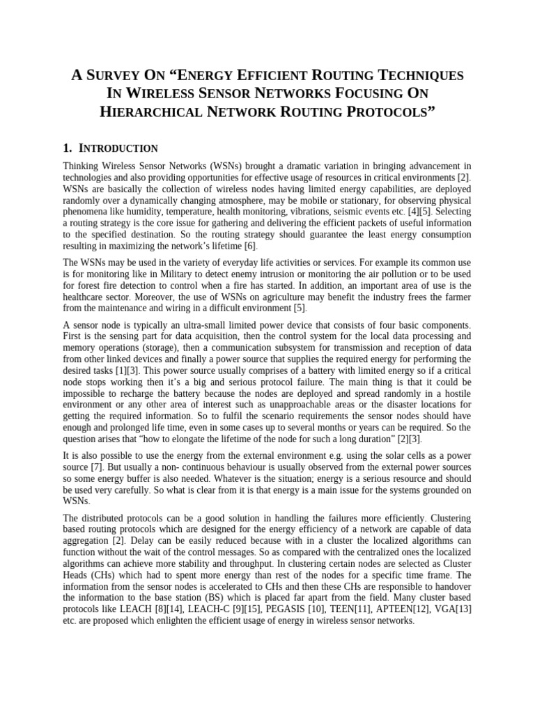 A SURVEY ON ENERGY EFFICIENT ROUTING TECHNIQUES | PDF | Wireless Sensor ... A SURVEY ON ENERGY EFFICIENT ROUTING TECHNIQUES | PDF | Wireless Sensor ...