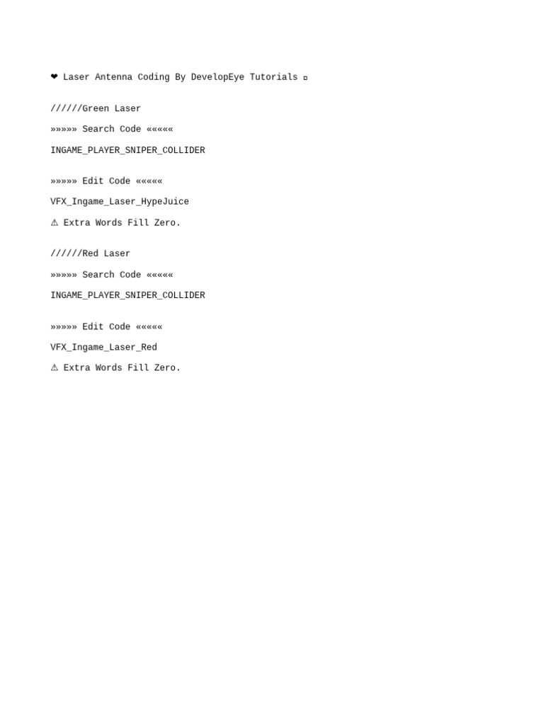 Green & Red Laser Code by DevelopEye Tutorials | PDF