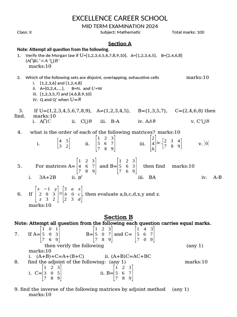 Class 10 Mathematics | PDF | Mathematical Physics | Mathematics Class 10 Mathematics | PDF | Mathematical Physics | Mathematics