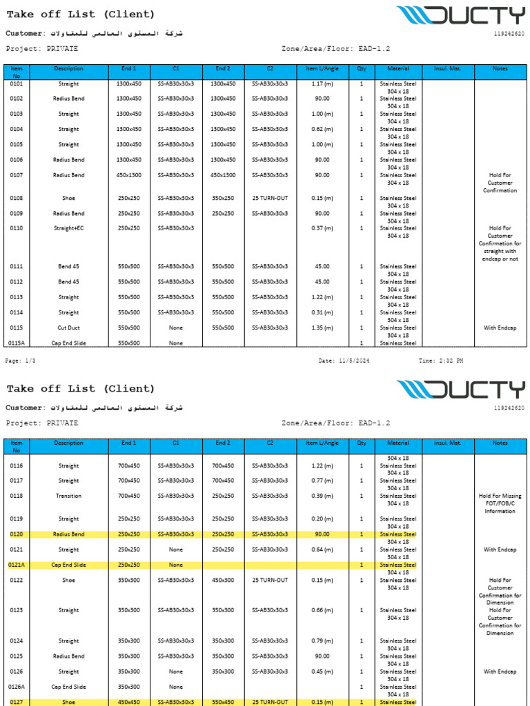 Take Off List (Client) (1) | PDF | Building Engineering | Metals