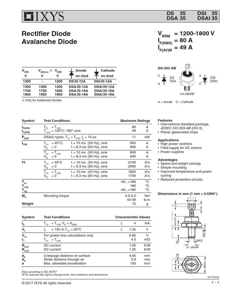 DSA35_18A | PDF | Rectifier | Diode
