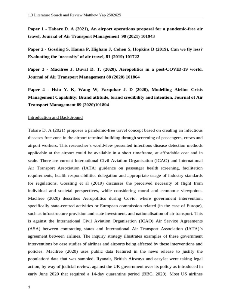 1.3 - Literature Seach and Review1 - Matthew Yap 2582625 | PDF