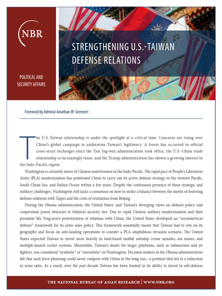 U.S.-Taiwan Defense Relations Overview | PDF | Taiwan | People's ...