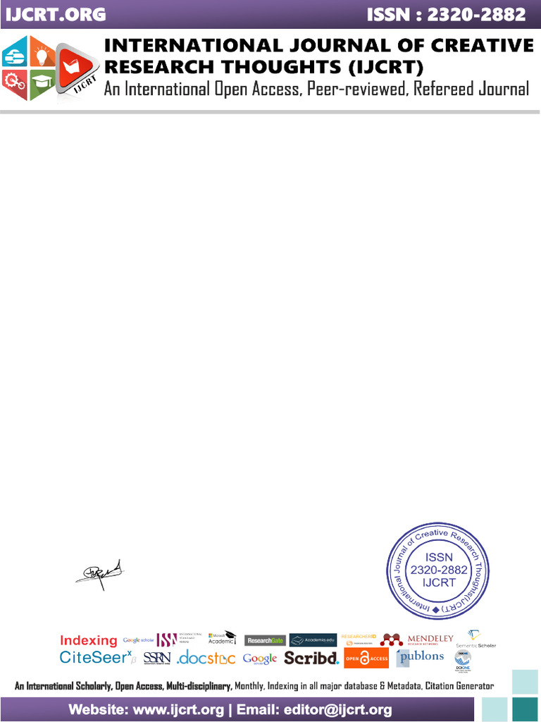 IJCRT Confirmation Letter 214213 | PDF