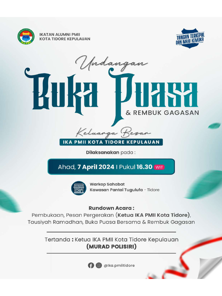 Undangan Bukber Ika Pmii | PDF