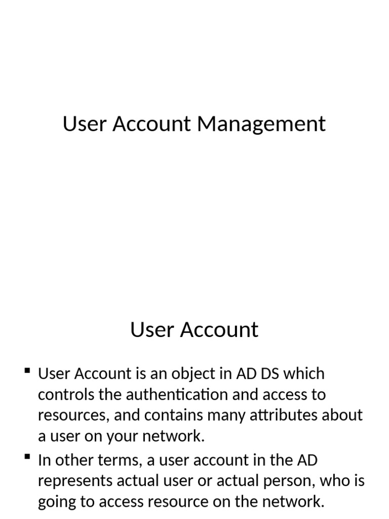 04 User Account Management | PDF | Active Directory | Password