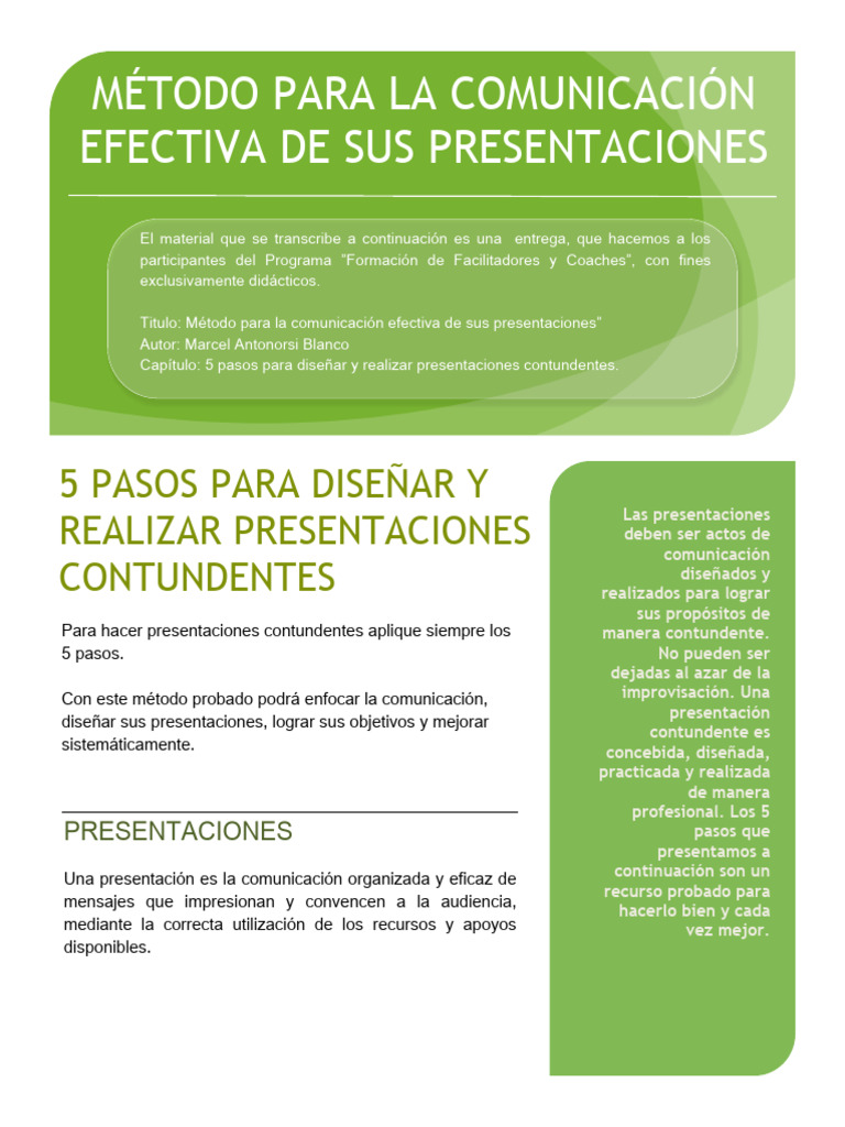 5 Pasos para Presentaciones Efectivas | PDF | Comunicación