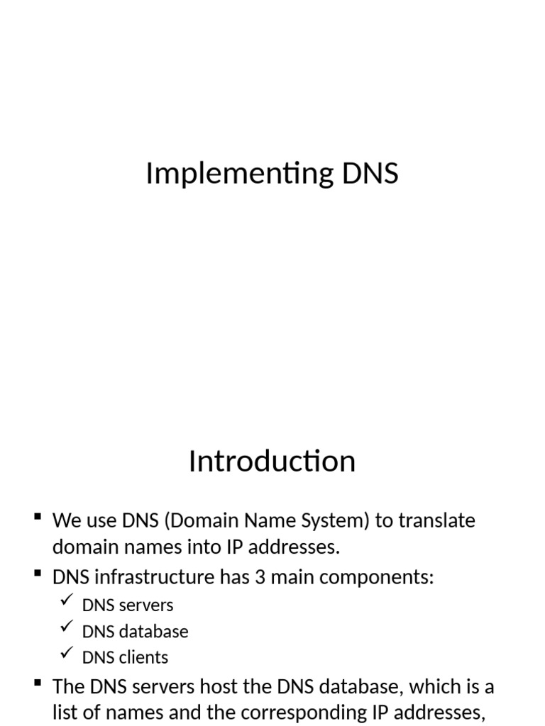11 Implementing DNS | PDF | Domain Name System | Network Architecture