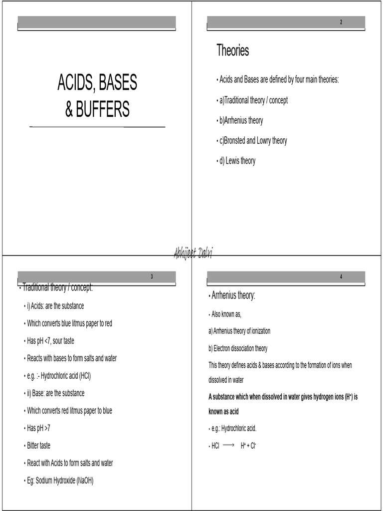 Acids_bases and buffers | PDF | Acid | Buffer Solution