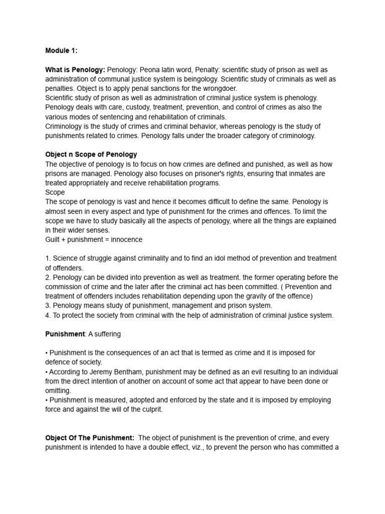 pENOLOGY | PDF | Punishments | Crimes