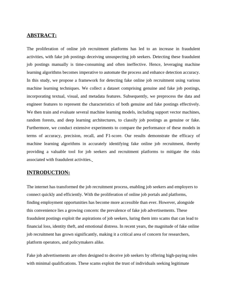 Fake Online Job Recruitment | PDF | Machine Learning | Computing