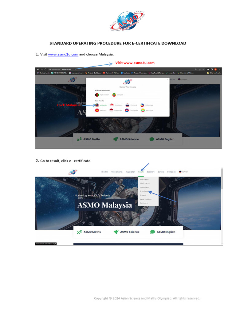 STANDARD OPERATING PROCEDURE FOR NATIONAL ROUND E-CERT (1) | PDF