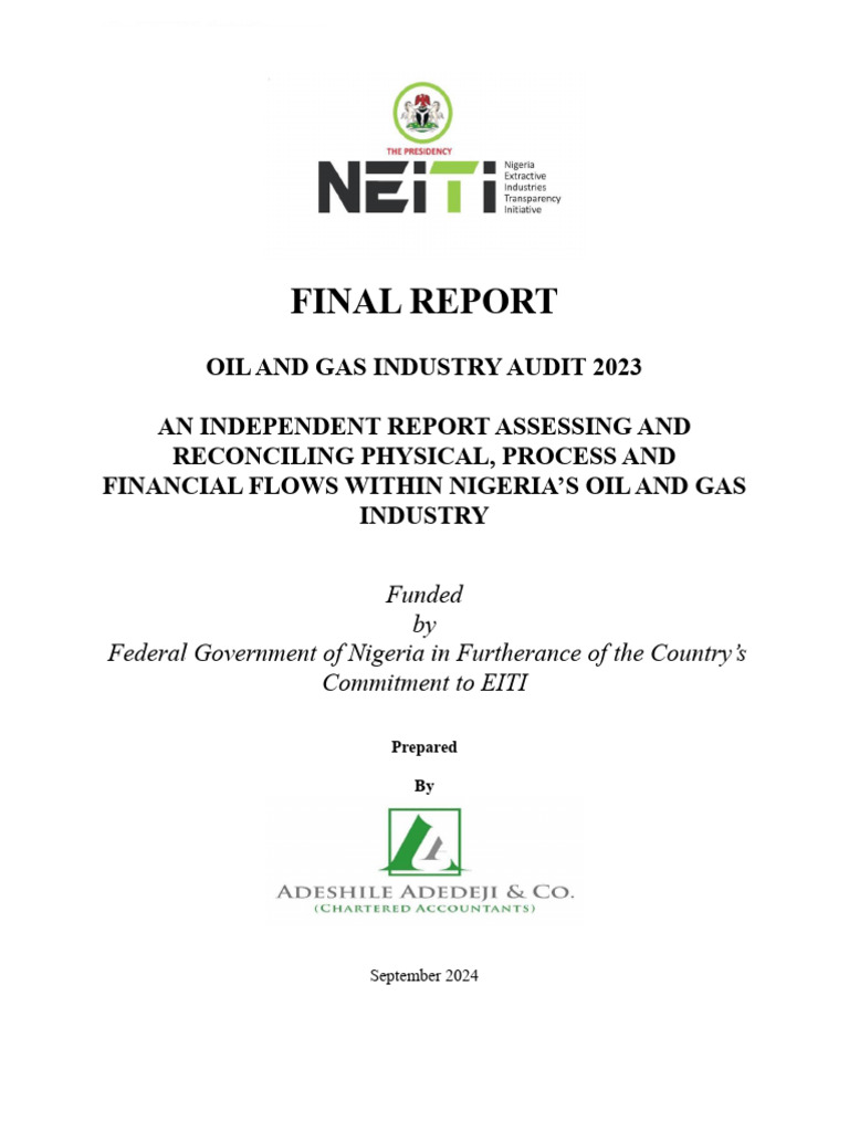 Final Report - NEITI - OGA - 2023 - Final - 26 - Sept - 2024 | PDF ...