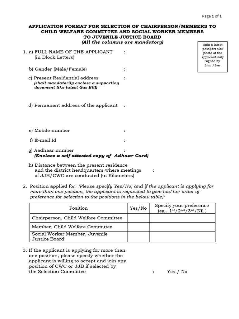 Application_form | PDF | Government | Justice