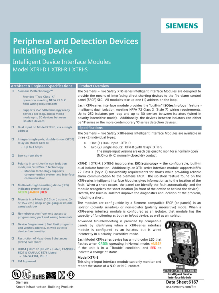 Siemens- Isolator Module XTRI-S | PDF | Switch | Computer Engineering