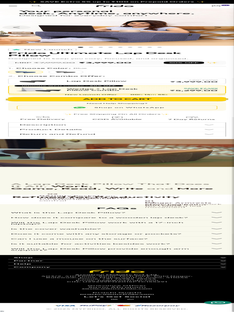 Frido Ultimate Lap Desk Pillow - MyFrido | PDF | Furniture | Office ...