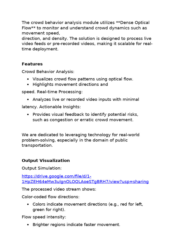 Crowd Behaviour Analysis Module | PDF