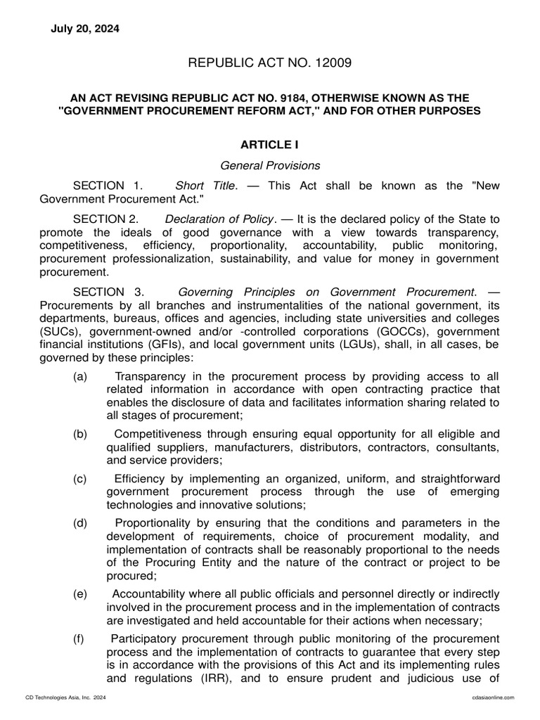 New Government Procurement Act | PDF | Procurement | Life Cycle Assessment