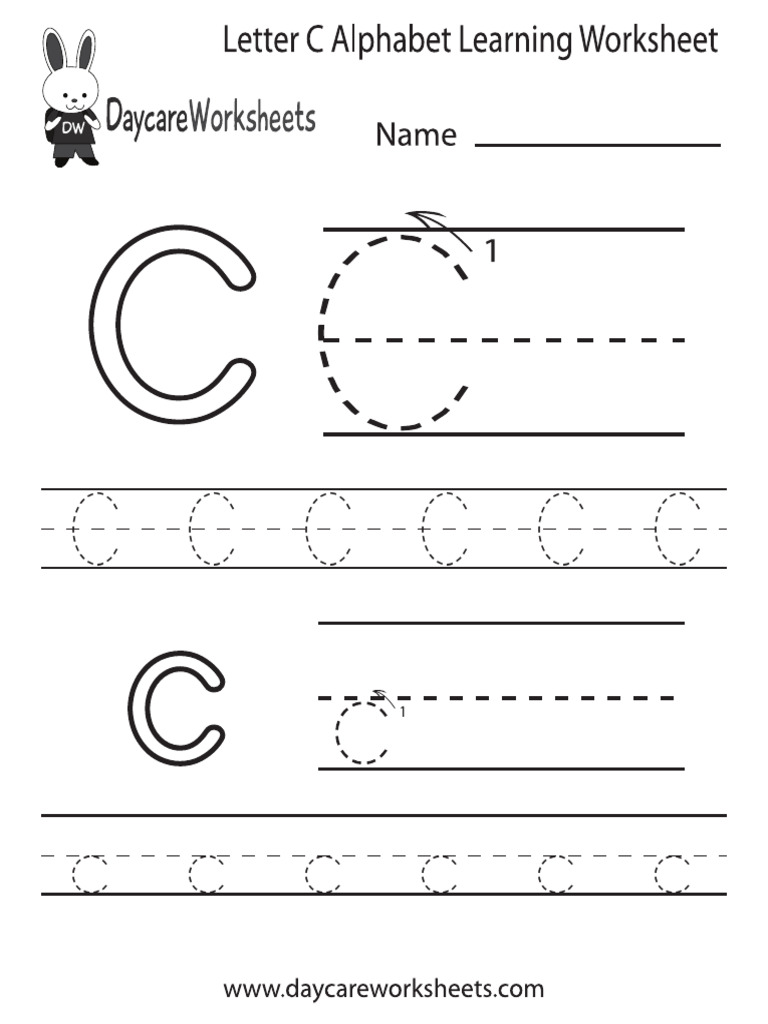 Letter C Alphabet Learning Worksheet | PDF