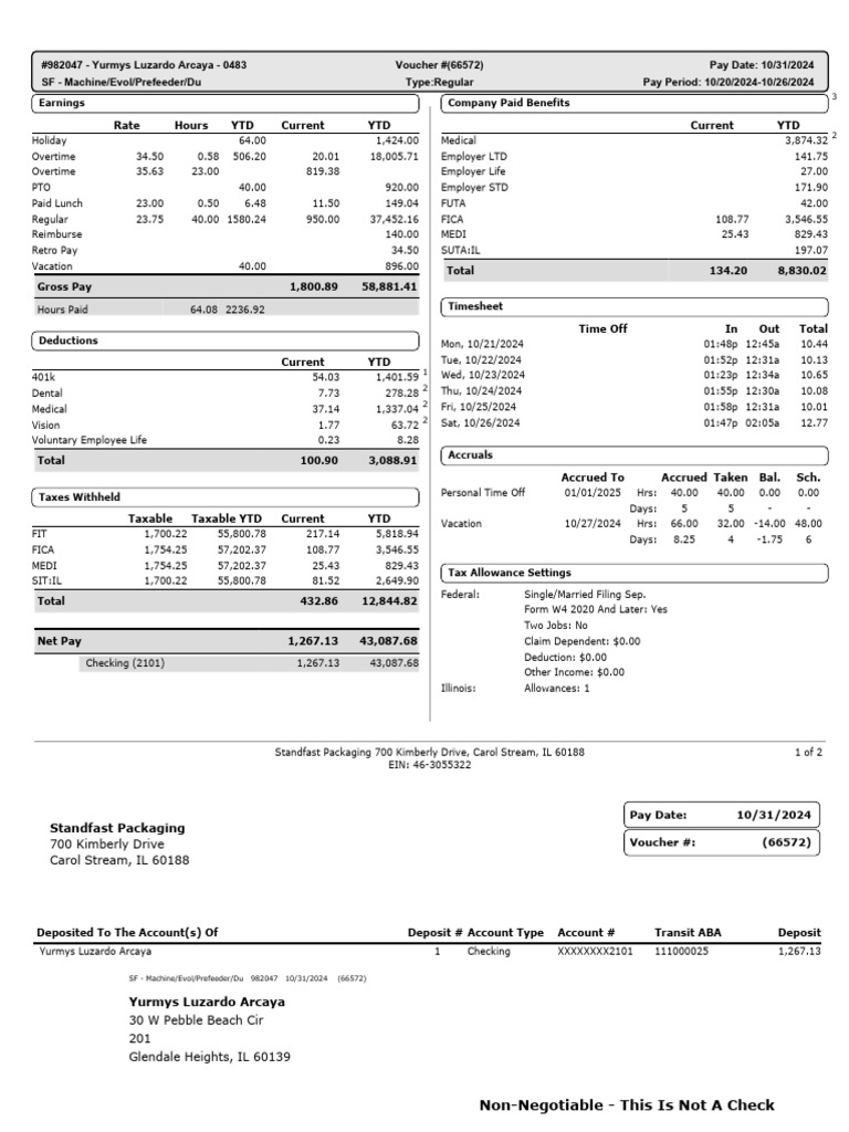SF Weekly Standfast Packaging 10-31-2024 982047 Regular | PDF ...