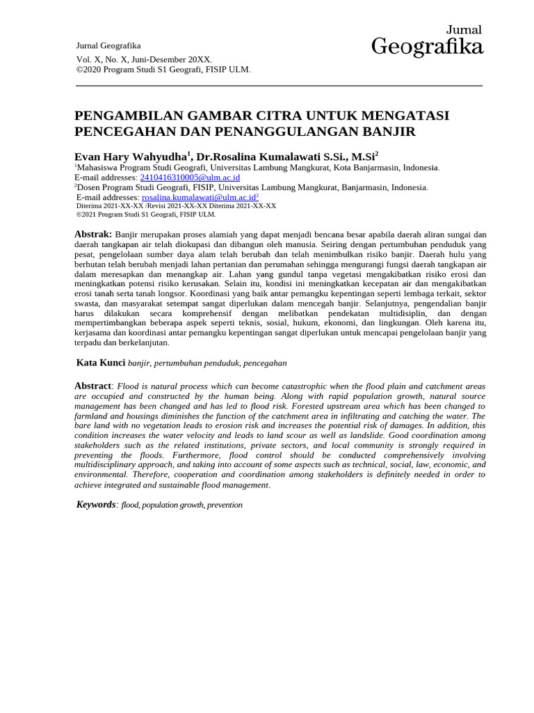 Pengambilan Gambar Citra Untuk Mengatasi Pencegahan Dan Penanggulangan ...