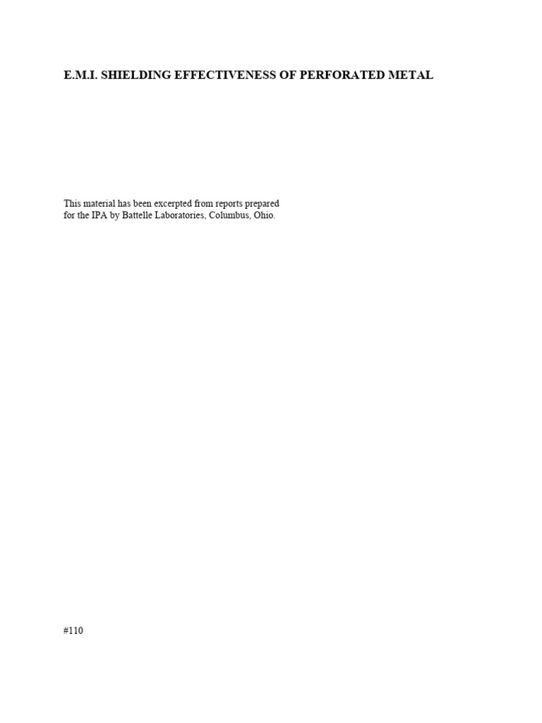 EMI Shielding Effectiveness of Perforated Metal | PDF | Electromagnetic Interference | Decibel