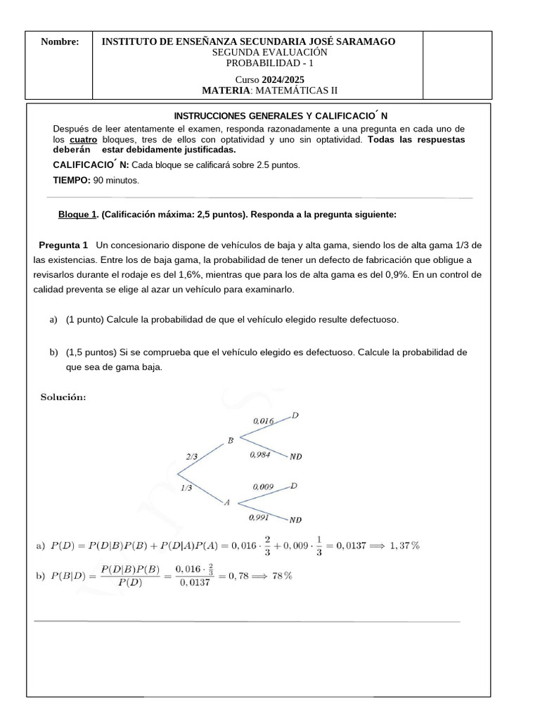 03 Examen Prob 1 SOL | PDF | Análisis matemático | Matemáticas