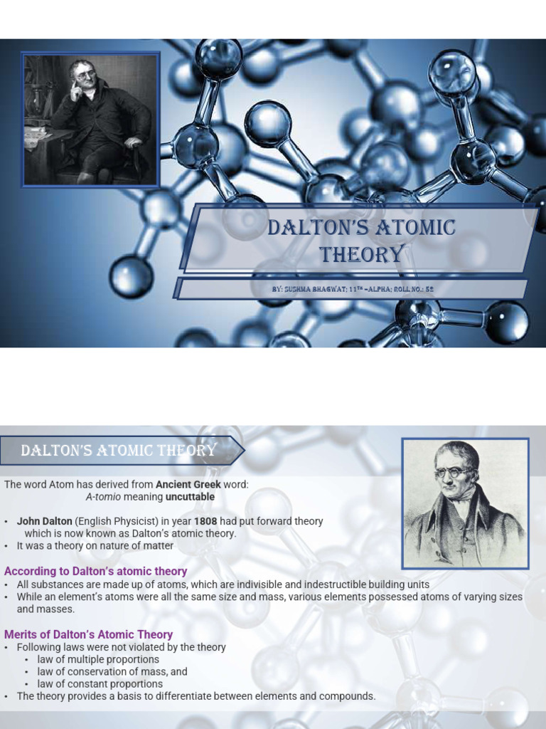 Merits and Limitations of Dalton's Theory | PDF | Atoms | Chemical Elements