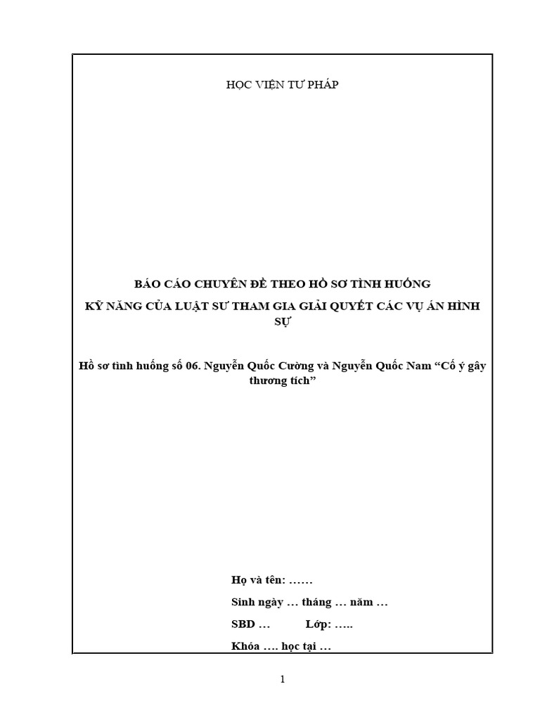 (123doc) - Van-Ban-Kien-Nghi-Ho-So-06-Nguyen-Quoc-Cuong-Nguyen-Quoc-Nam-Co-Y-Gay-Thuong-Tich | PDF