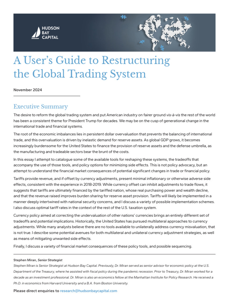 A Users Guide To Restructuring The Global Trading System | PDF ...