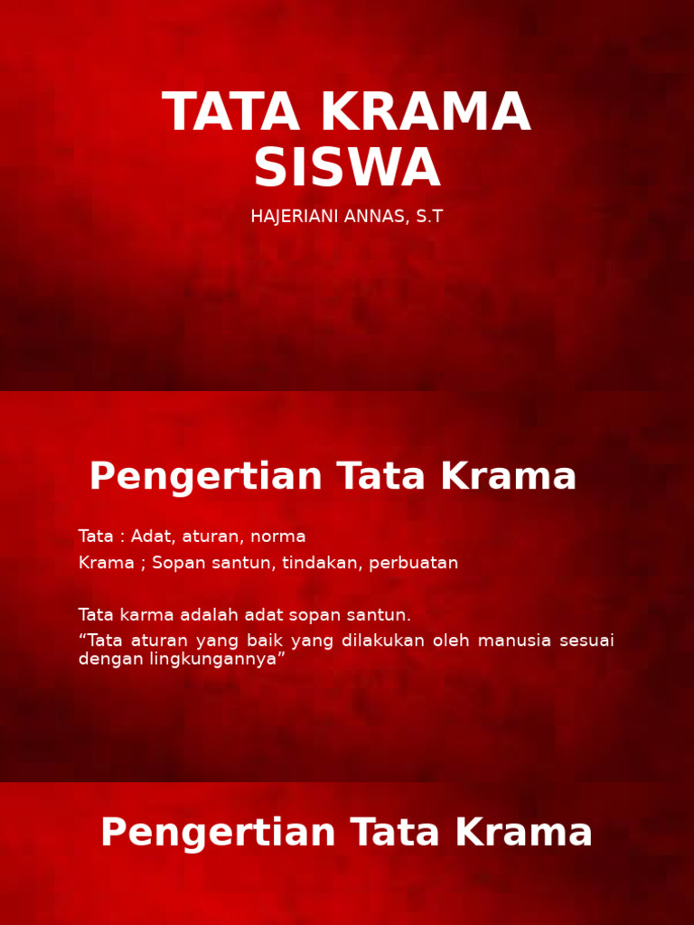 Tata Krama Siswa | PDF