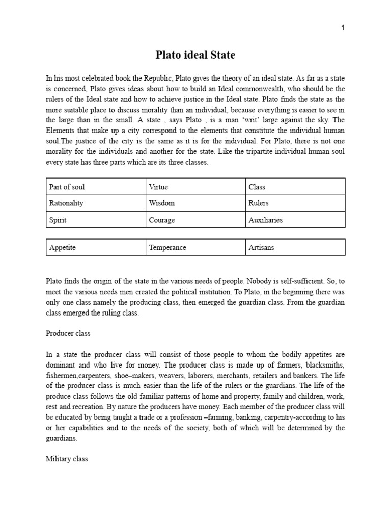 In His Most Celebrated Book The Republic, Plato Gives The Theory of An ...