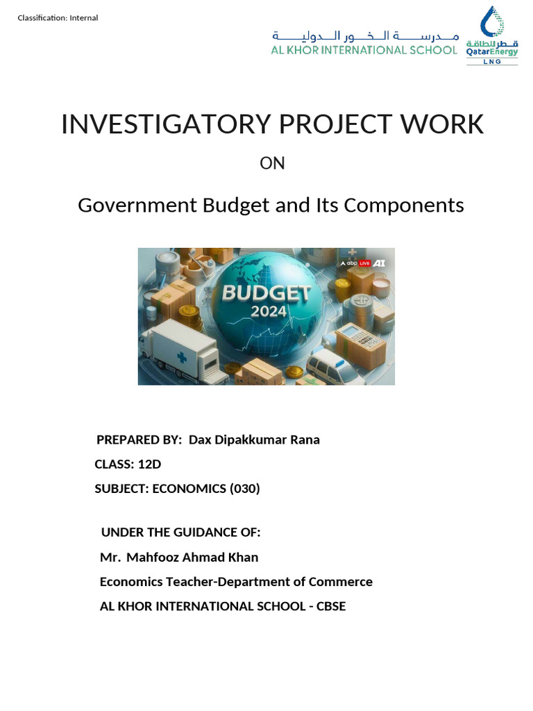 Government Budget Components Project | PDF