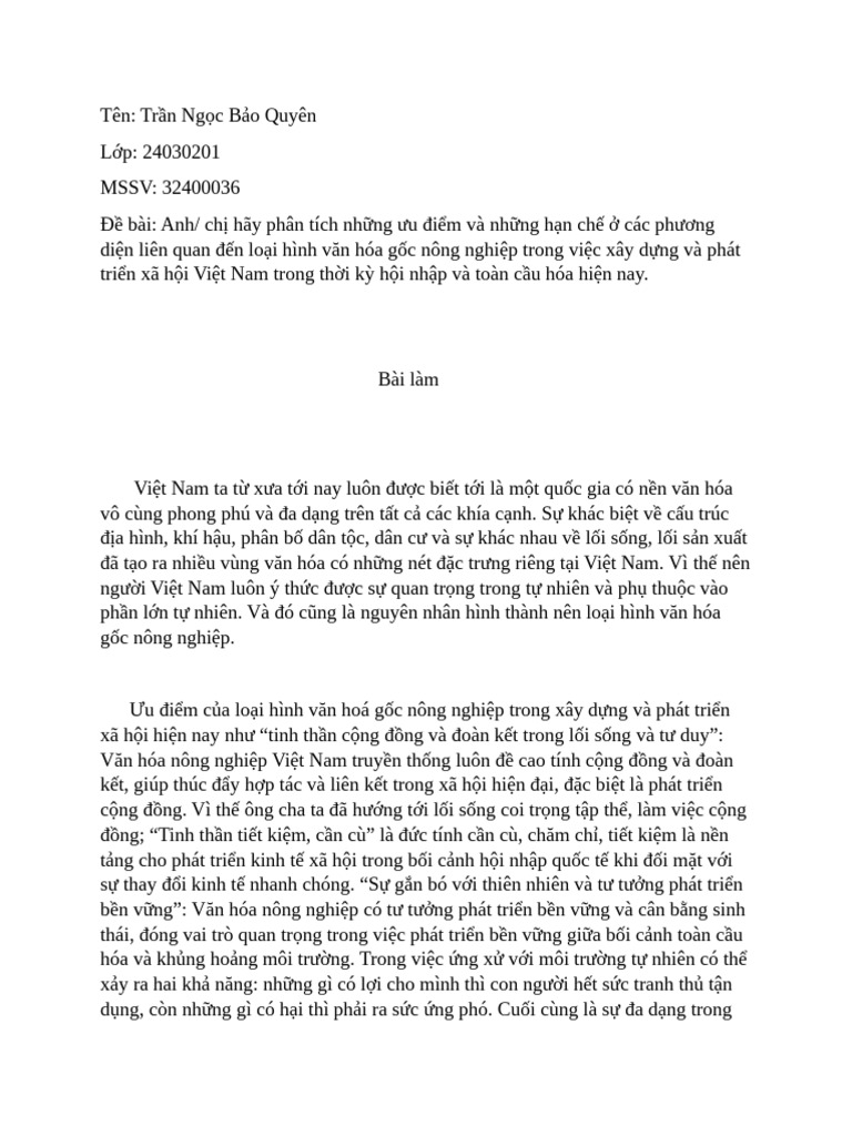 IVC-Essay-G01-TRAN NGOC BAO QUYEN | PDF