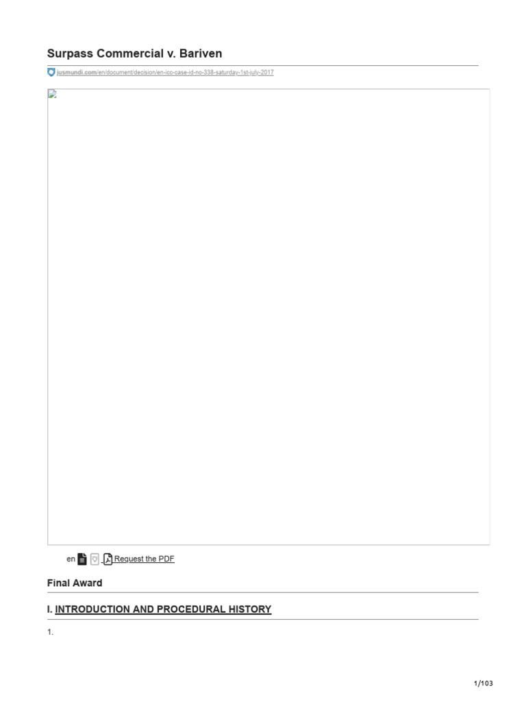 Surpass Commercial V Bariven | PDF | Arbitration | International ...