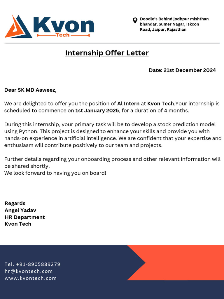 Offer Letter 1 | PDF