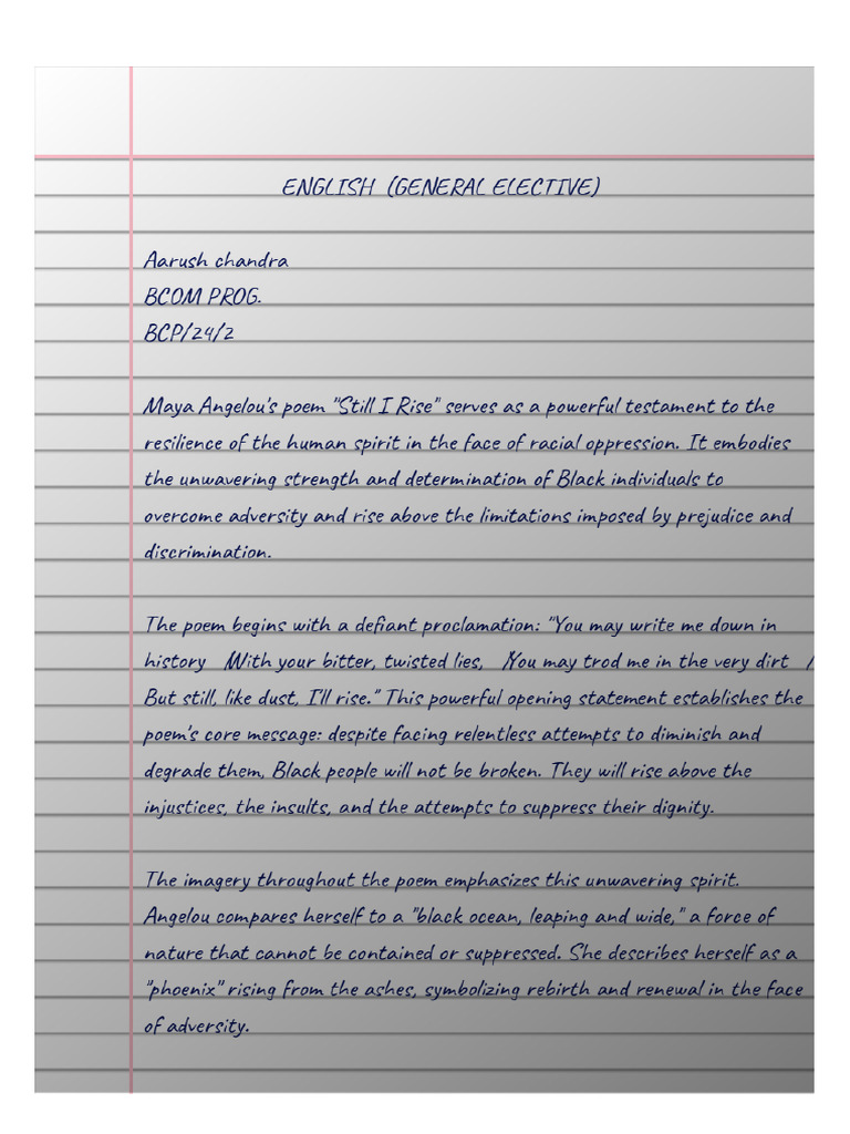 English (General Elective) Bcom Prog. Roll No-2 (Assignment) | PDF