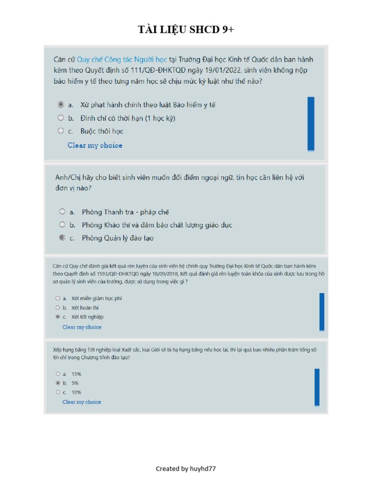 Con Vợ Đáp Án SHCD CK | PDF