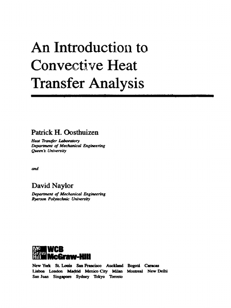 Introduction To Convective Heat Transfer | PDF