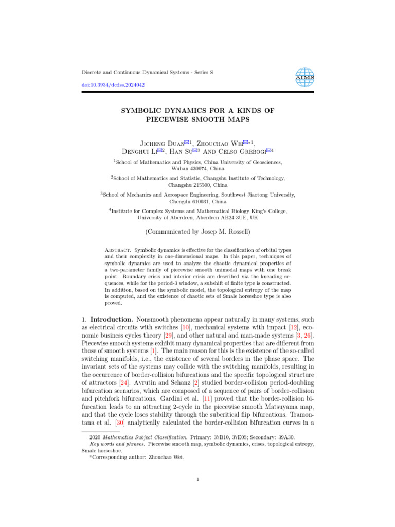 Symbolic Dynamics in Math Systems | PDF | Chaos Theory | Dynamical System