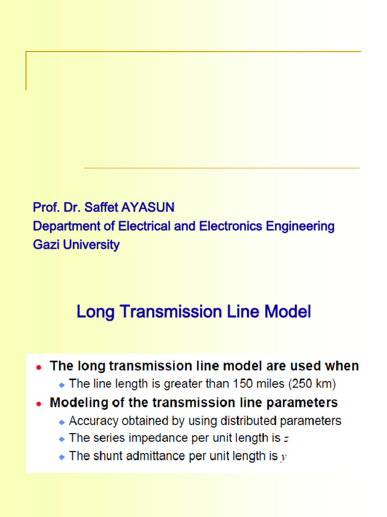 Lecture 6-Transmission Line Model-Long Line | PDF | Electric Power ...