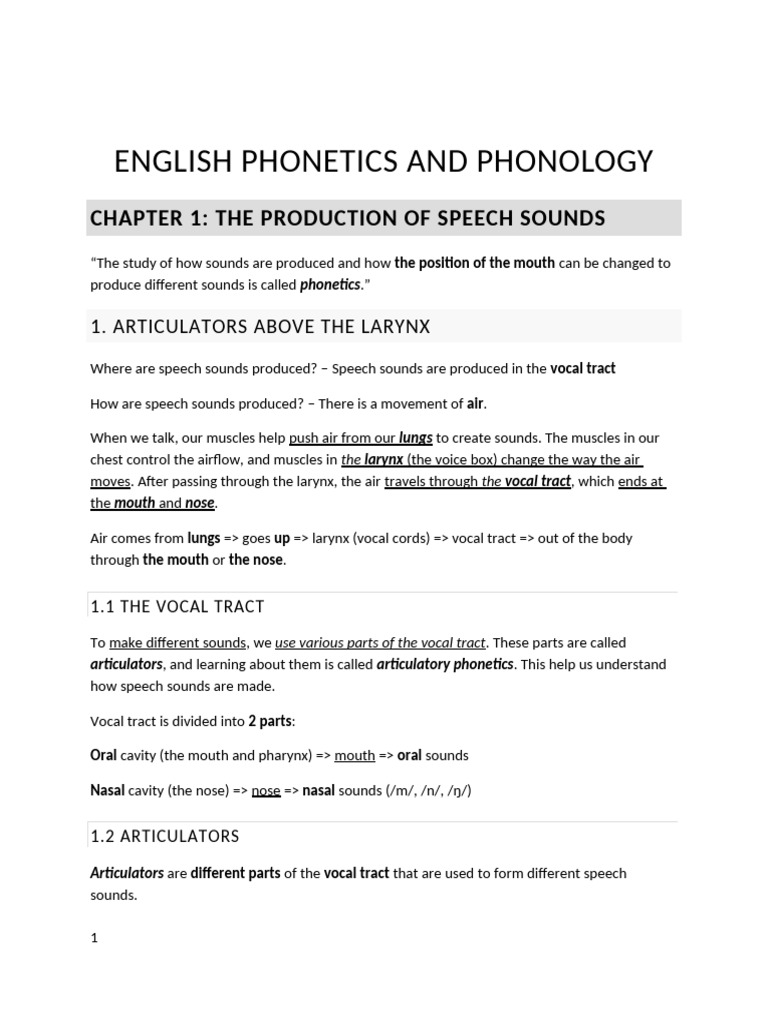 English Phonetics and Phonology | PDF | Stress (Linguistics) | Larynx