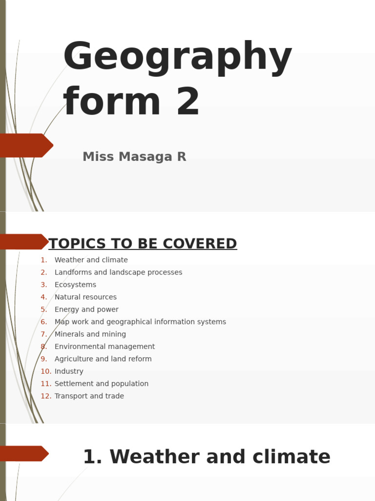 Weather and Climate in Form 2 Geography | PDF | Flood | Climate Change